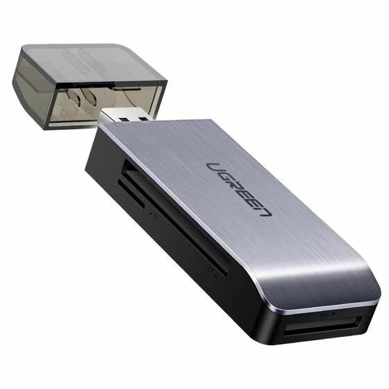 Картридер USB-C TF/SD серый Ugreen (для 4 карт)