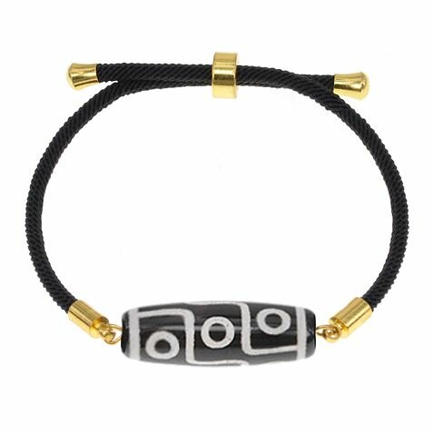 Буддийский браслет с Тибетской бусиной Дзи 9 глаз, натуральный камень Агат, мужской и женский амулет от сглаза и порчи, талисман на удачу