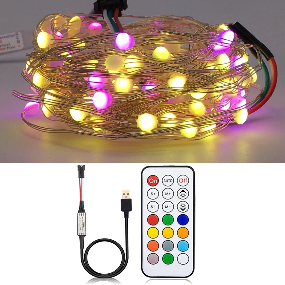 Светодиодная гирлянда RGB 5м, 21Keys USB Kit