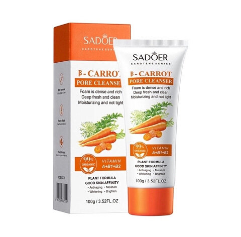 SADOER Пенка для умывания с экстрактом моркови Carrot Pore Cleanser 100гр