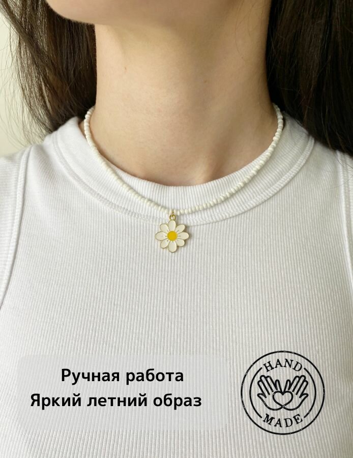 Колье, эмаль, металл, бисер