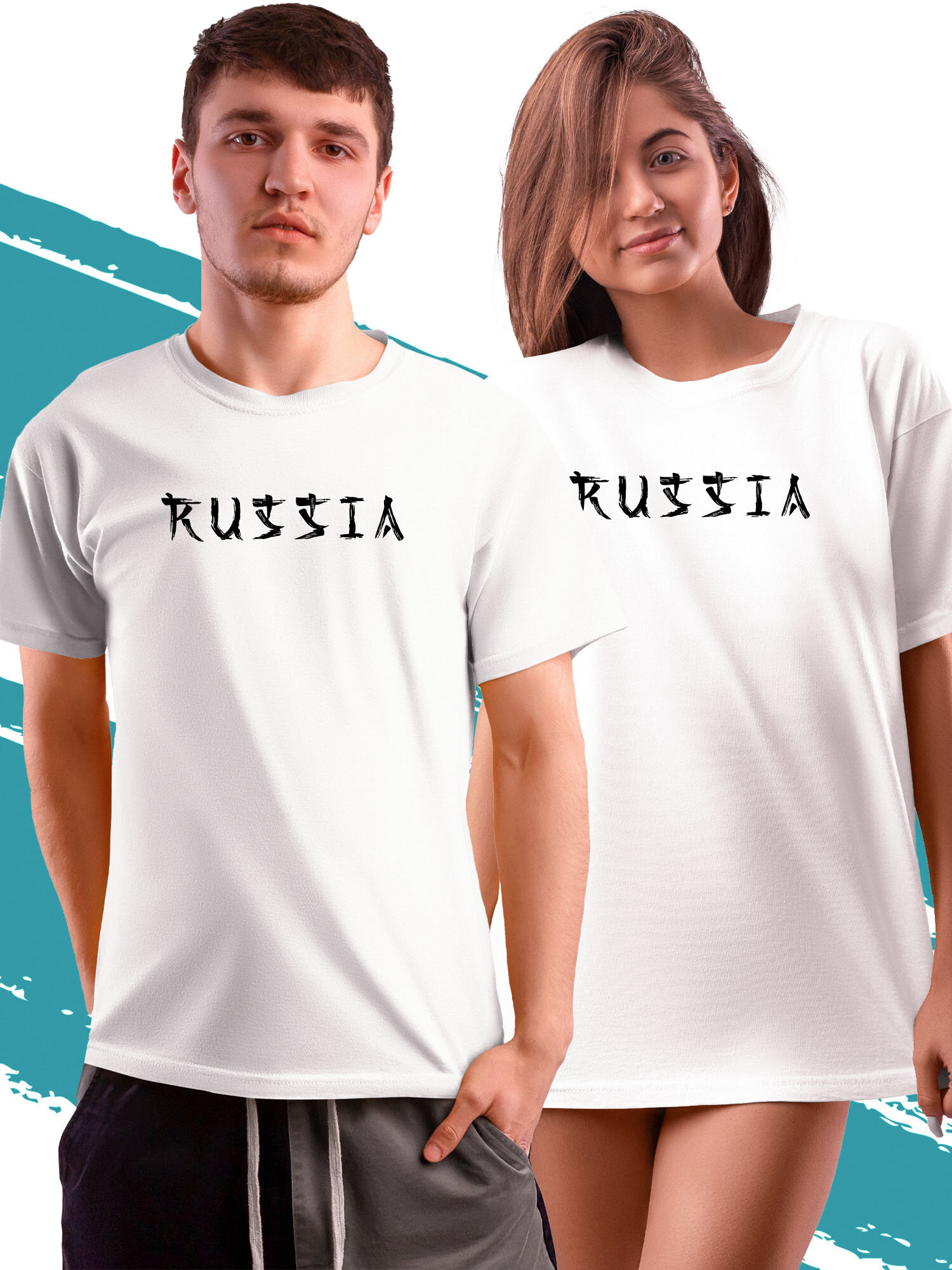 Футболка надпись герб Россия Russia