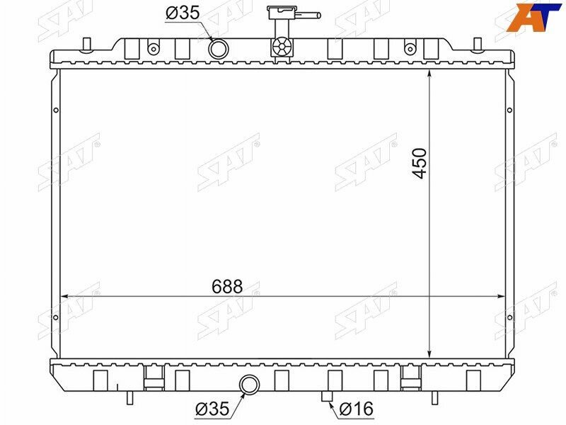 . SAT Радиатор охлаждения двигателя для Nissan Serena 10-16 / X-Trail 07-15 / Rogue 07-14