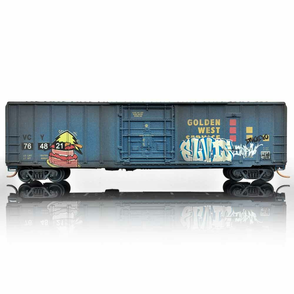 Вагон 1/160 MTL Micro-Trains Line 02752320 50' Rib Side Box Car Plug Door w/o Roofwalk, GOLDEN WEST SERVICE #764821