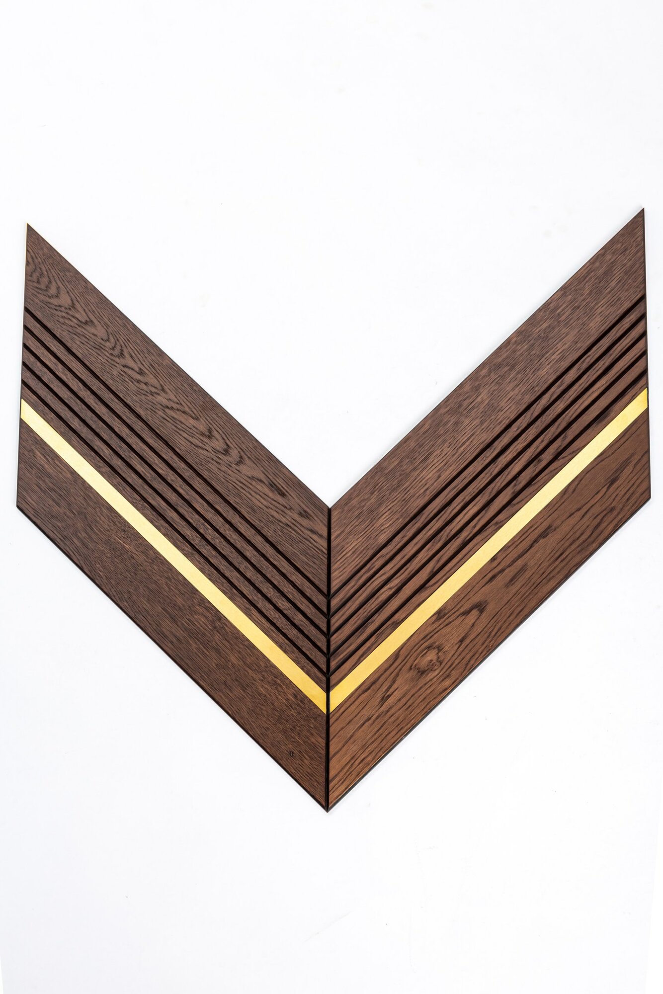 Стеновая панель с декором фрезерованный Колос темный, 2 шт, из дерева (шпон натурального дуба) AIS DESIGN studio