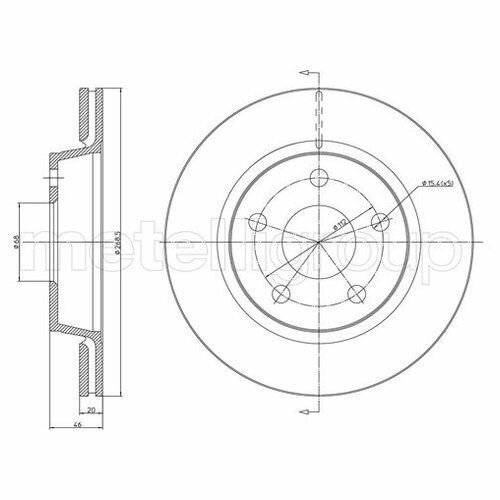 Диск тормозной Metelli 231734C для Audi 100, 200, A8