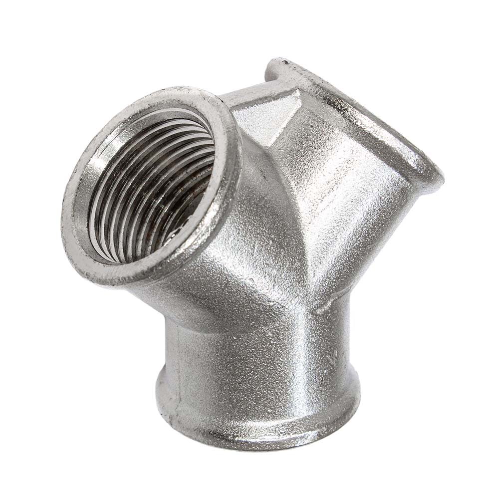 Фитинг тройник резьбовой Y-образный Y-1/2FFF для работы с жатым воздухом и жидкостью, Арт. 0557