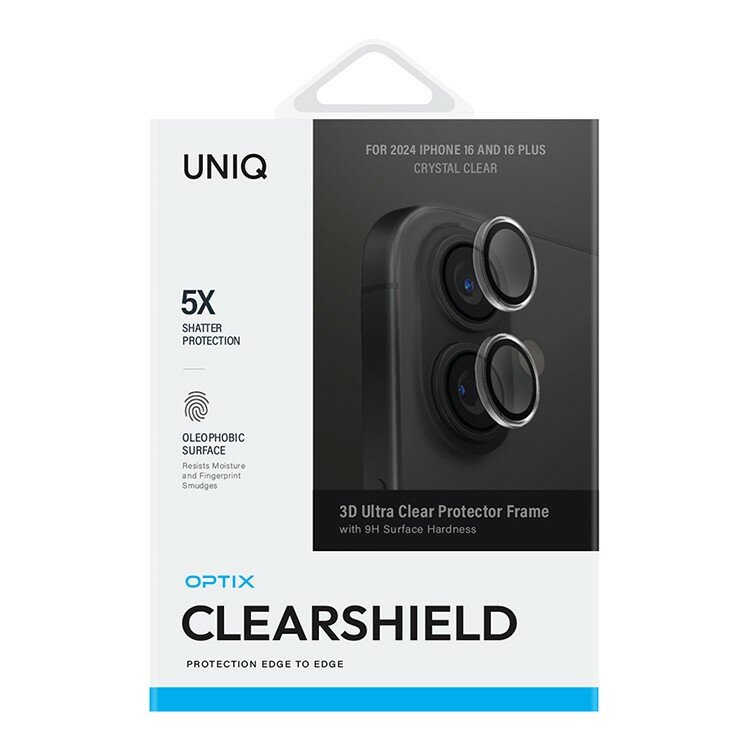 Защитное стекло на камеру iPhone 16/16 Plus, UNIQ OPTIX Camera Lens ClearShield прозрачное