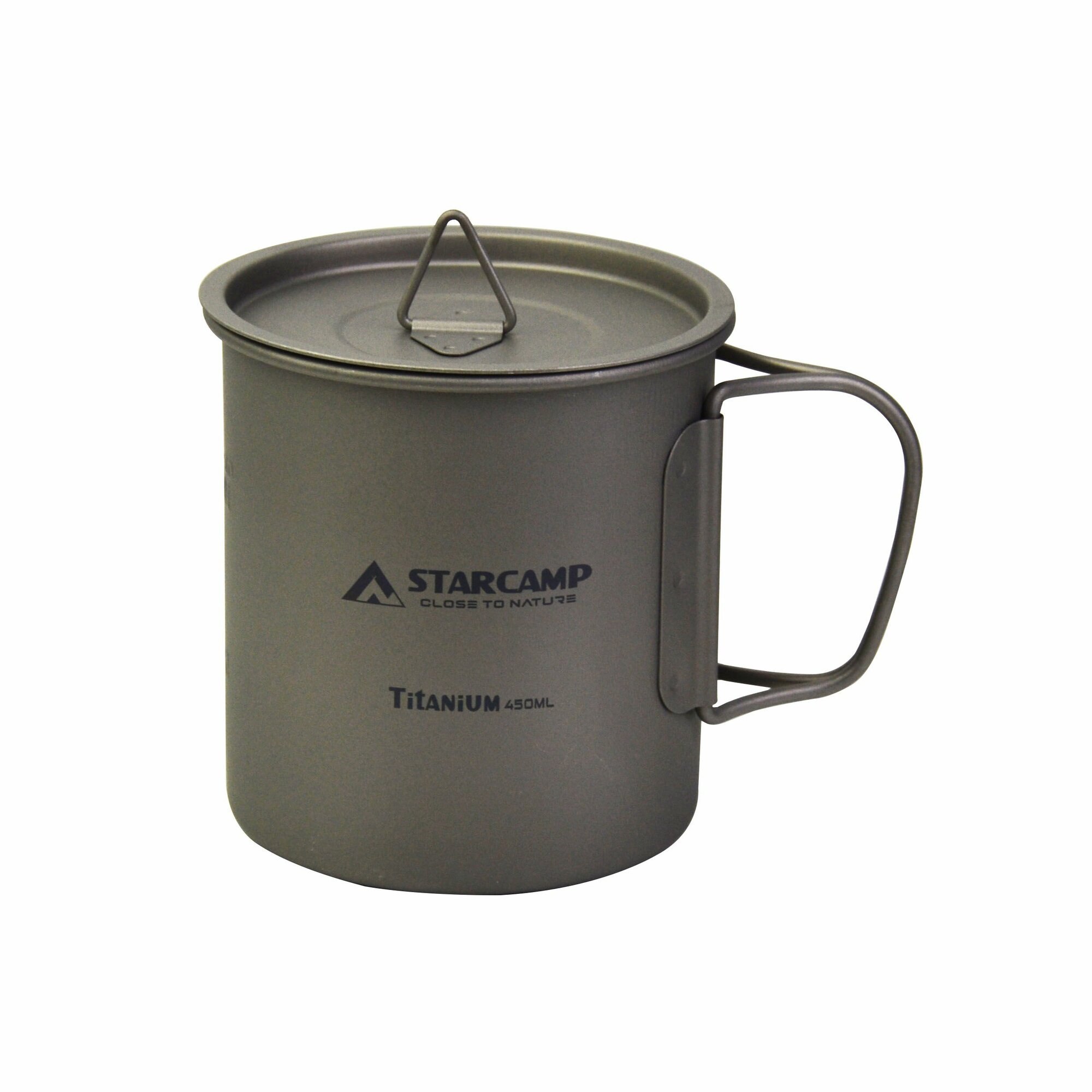 Титановая походная кружка STARCAMP 450 мл / Титановая чашка для кемпинга на открытом воздухе
