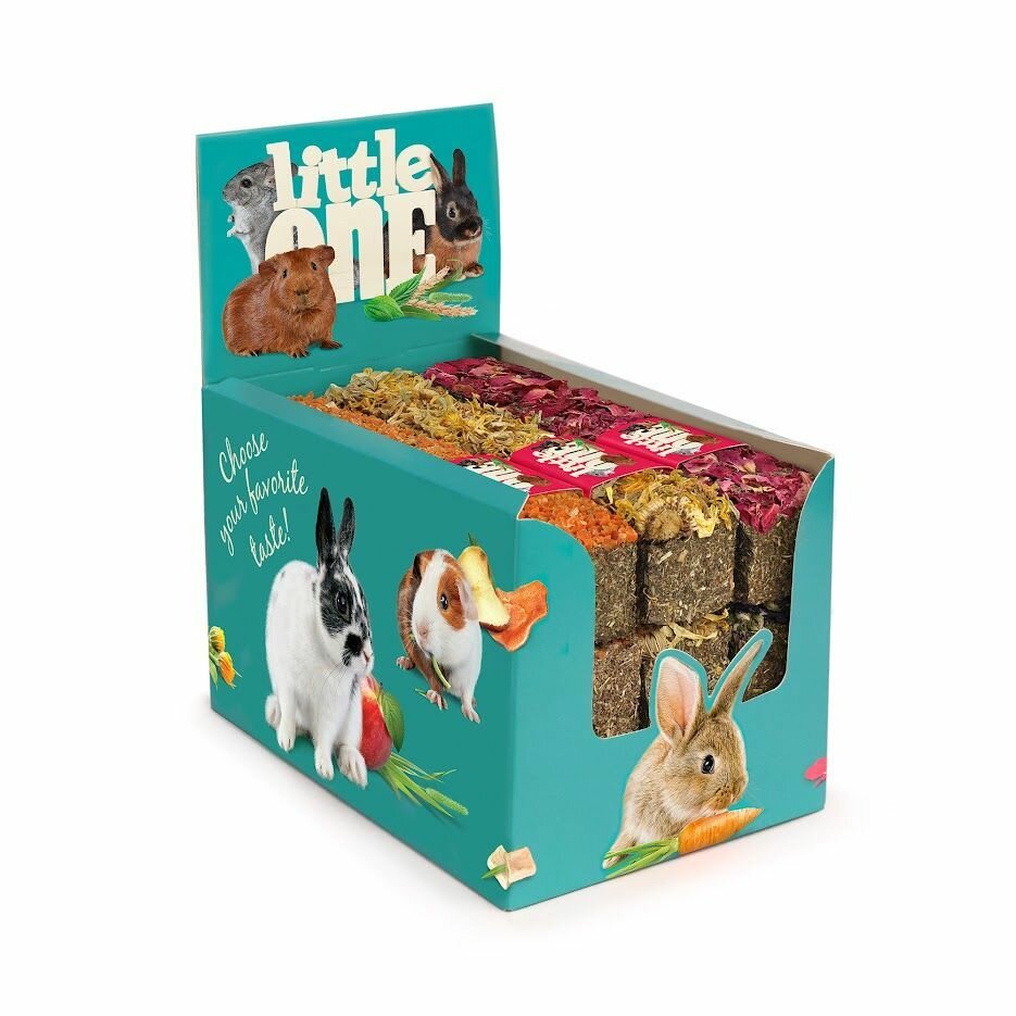 Little One Палочка из луговых трав с топпингом, ассорти (морковь, календула, роза),9 шт х 85гр