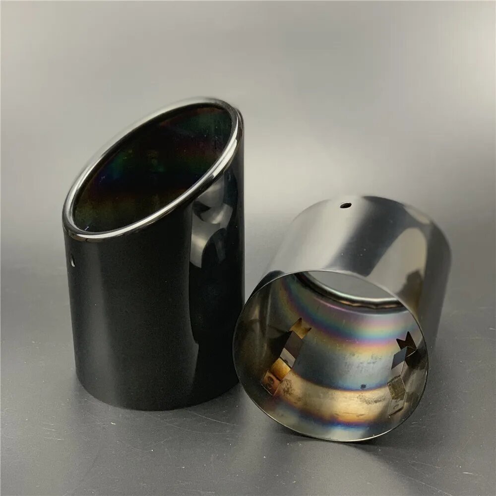 2 шт, автомобильный глушитель из нержавеющей стали для AUDI Q7 4L SQ7 2006 - 2016 Black 2pcs