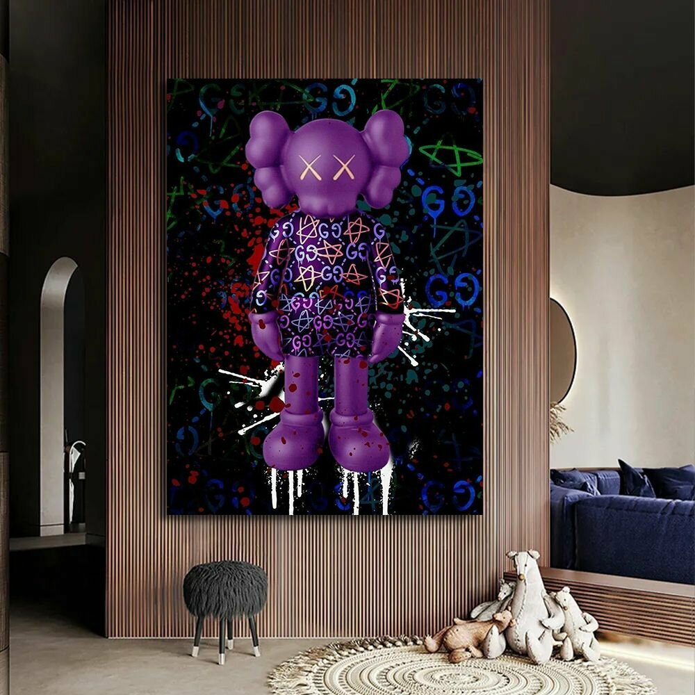 Картина kaws, картина на стену, 40х60 см.