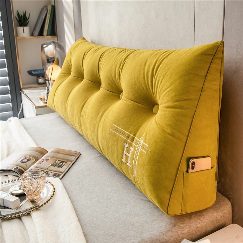 Прикроватная подушка, треугольная, съемная и моющаяся, 180x20x50см