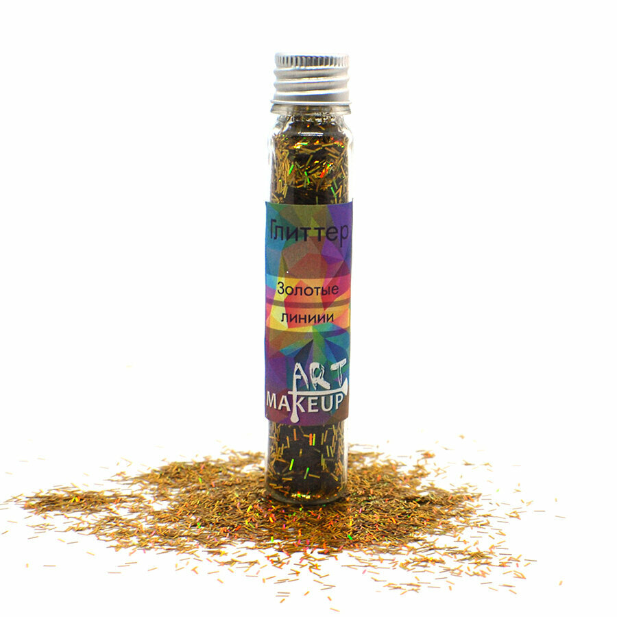 Глиттер блестки для лица и тела Artmakeup, коллекция "Формы", Золотые линии
