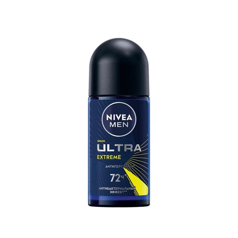 Дезодорант-антиперспирант Nivea роликовый Men Ultra Extreme 50 мл, с антибактериальным эффектом
