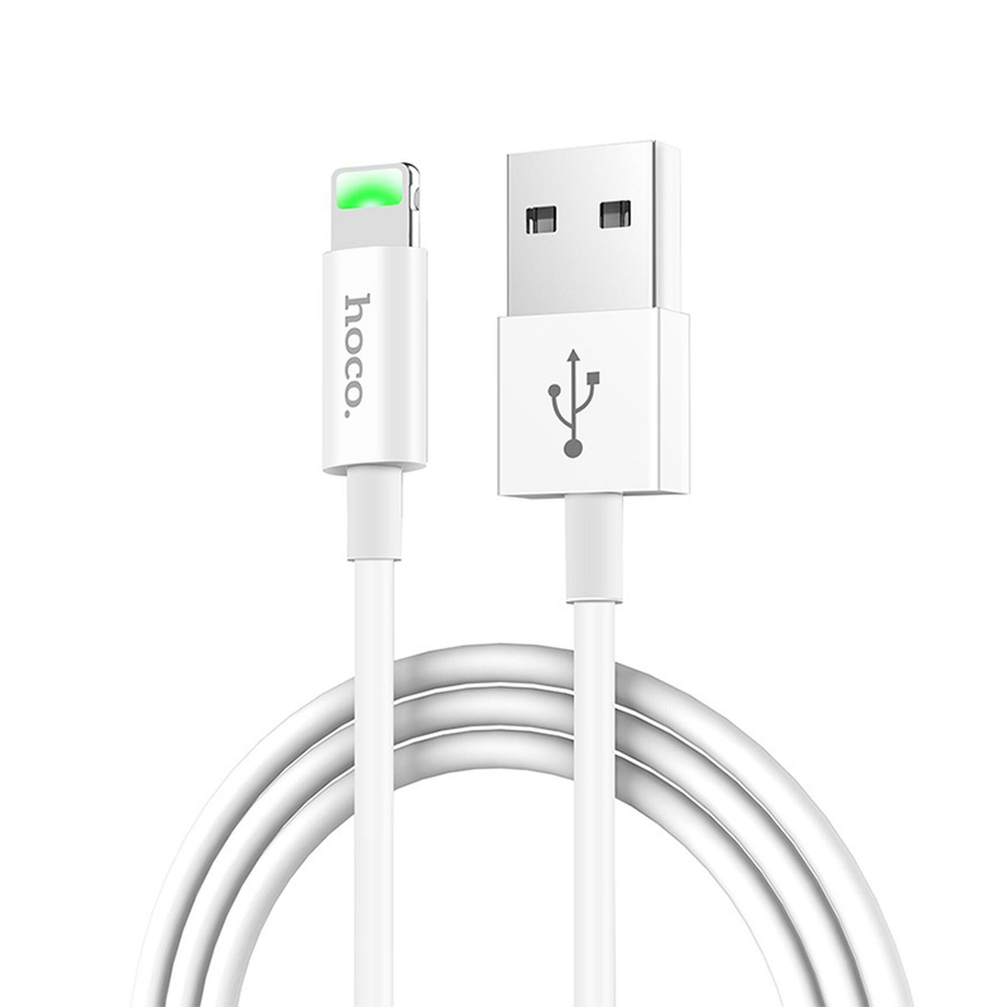 Кабель для iPhone USB Lightning X43 1.2m 2.4A HOCO белый / шнур для зарядки смартфона