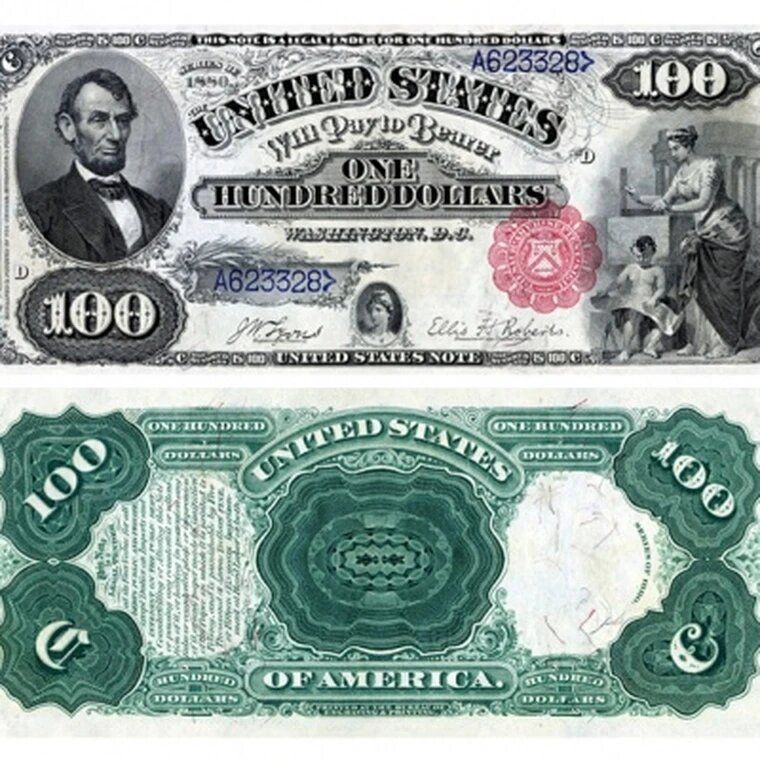 США 100 долларов 1880 казначейский билет, сувенирная копия, банкноты и купюры редкие коллекционные