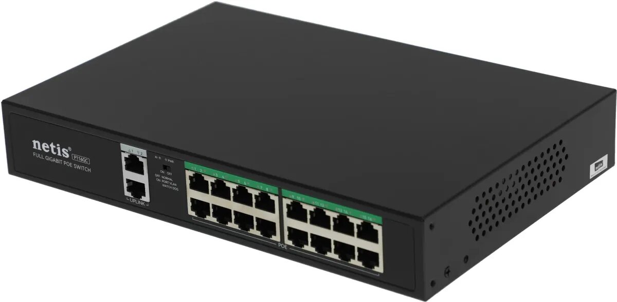 Коммутатор 16PORT 10/100M 16POE+2XGE+SFP P116GC NETIS