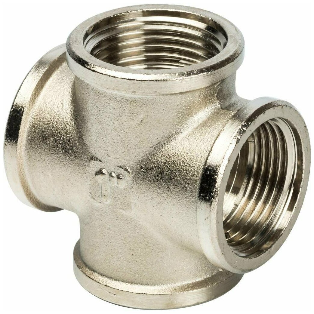 Крестовина 1" (ду25), латунь никелированная, внутренняя резьба SFT-0031-000001 (Италия)