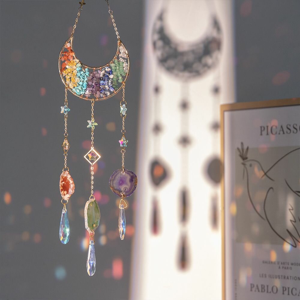 Ловец солнца / снов / света , подвеска интерьерная, призма радужная, хрустальный ловец радуги на окно 1 шт