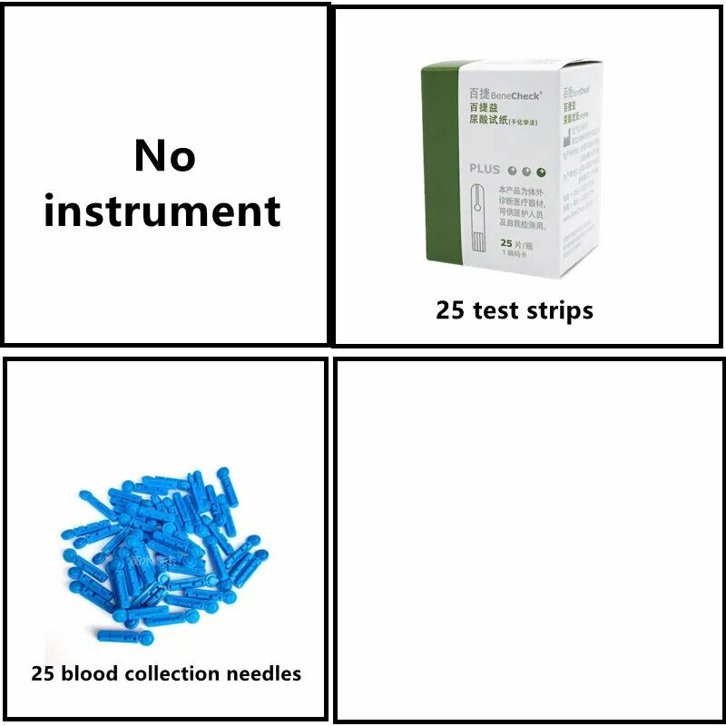 Тест-полоски и ланцеты для измерения мочевой кислоты BeneCheck 25ua