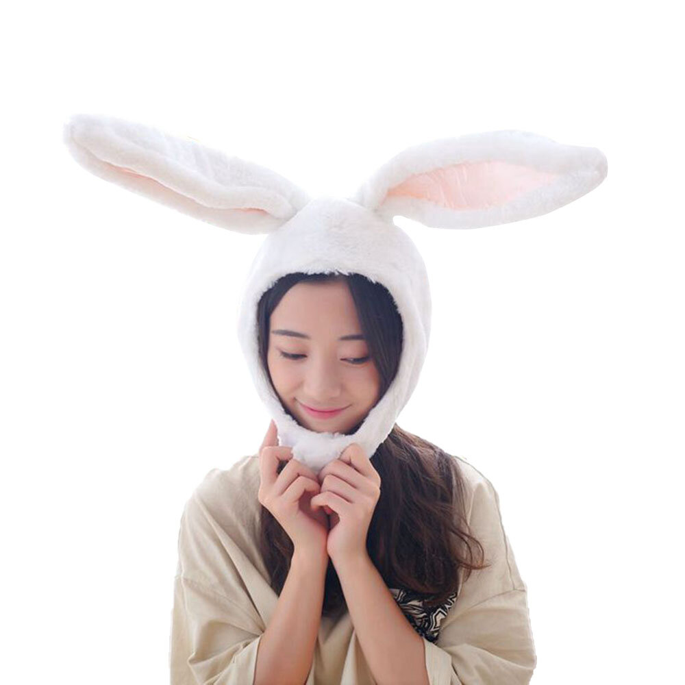 Плюшевая шляпа с кроличьими ушками, белая, для косплея.