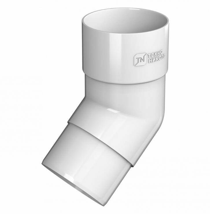 Колено водосточной трубы технониколь 82 мм 45 белое RAL 9003