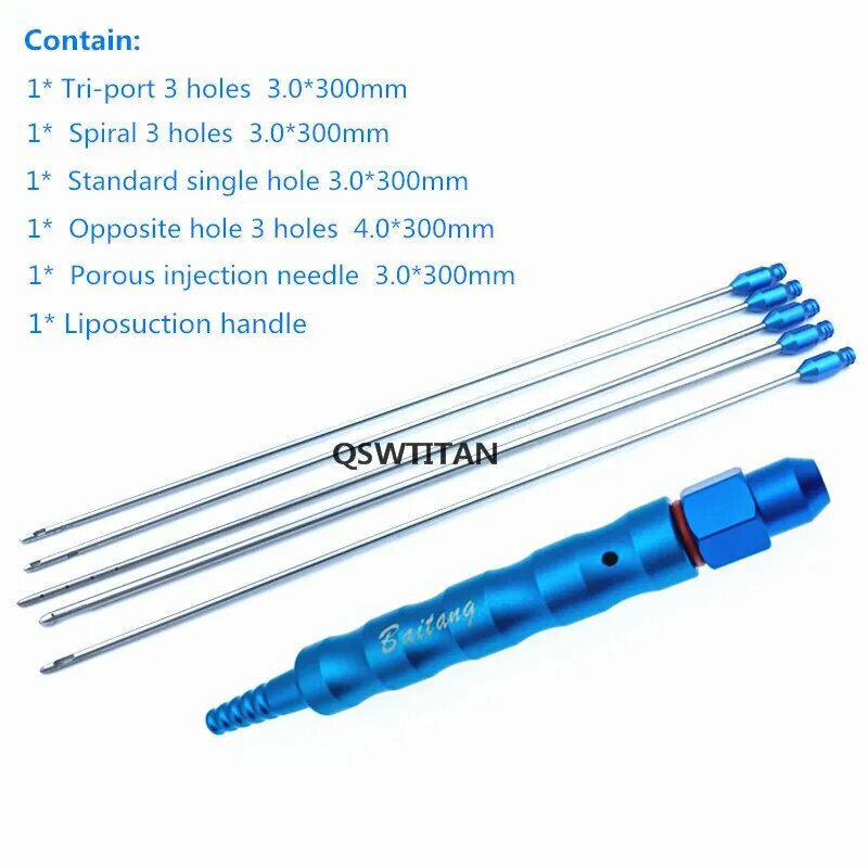 Липосакционные канюли QSWTITAN, набор из 5 штук Cannula and handle