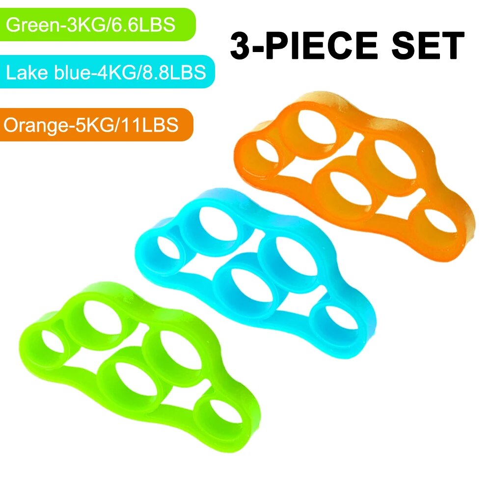 WHCMJP Силиконовые Эспандеры для Пальцев 3шт Оранжевый, 3pcs set B