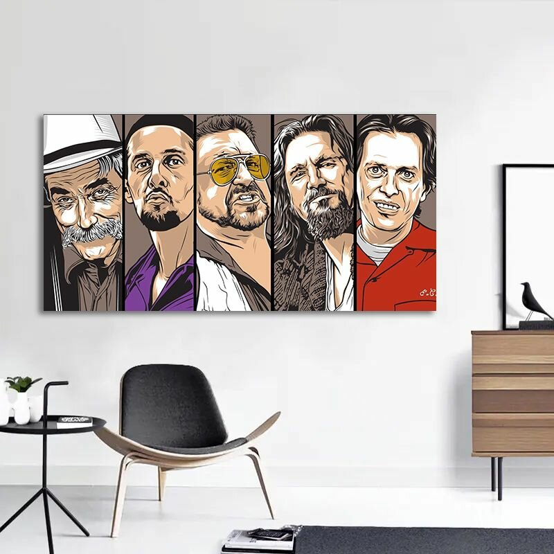 Большой лебовски / Big Lebowski, 40х80 см. Картина длинная узкая / на стену, постер на холсте