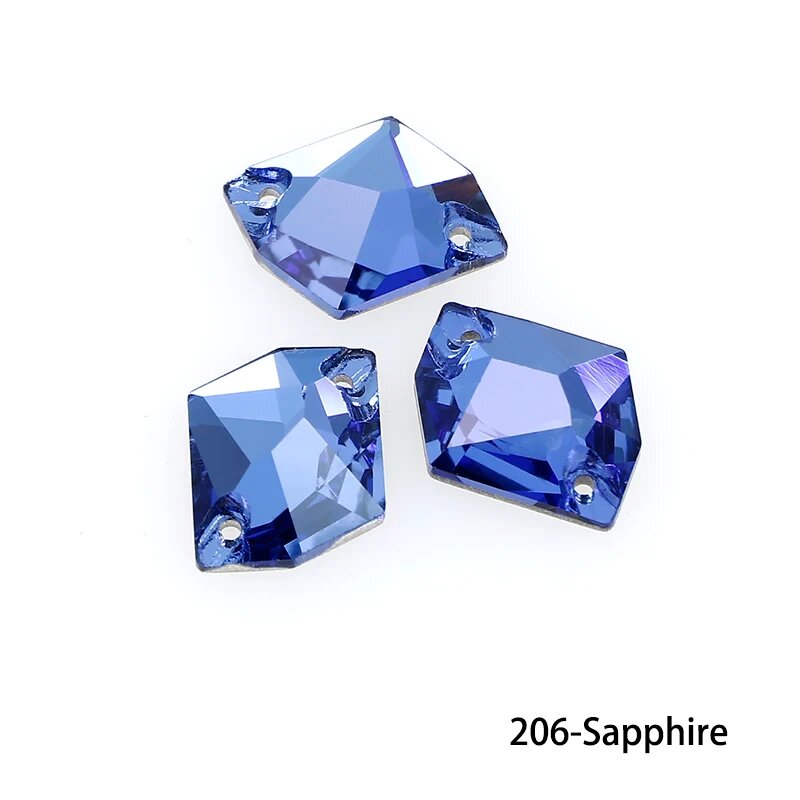 Стразы стеклянные кристаллы космический бриллиант 14X11-28PCS, Sapphire 206