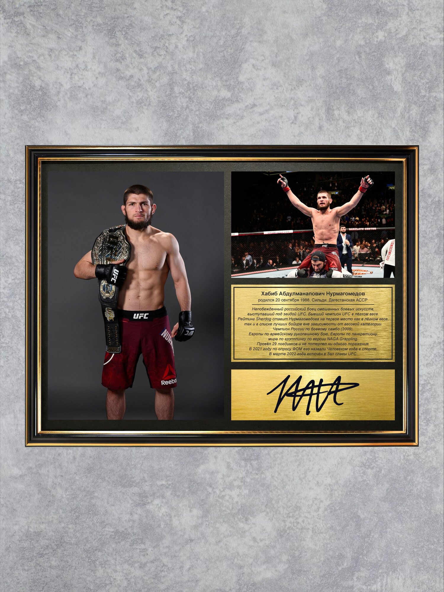 Хабиб Нурмагомедов Картина интерьерная с автографом