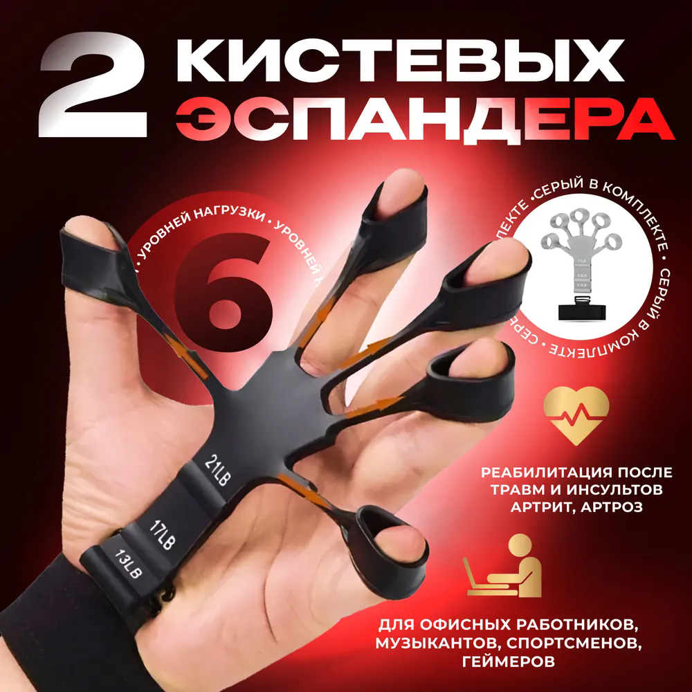 Тренажер для пальцев / для разгибания пальцев, эспандер кистевой