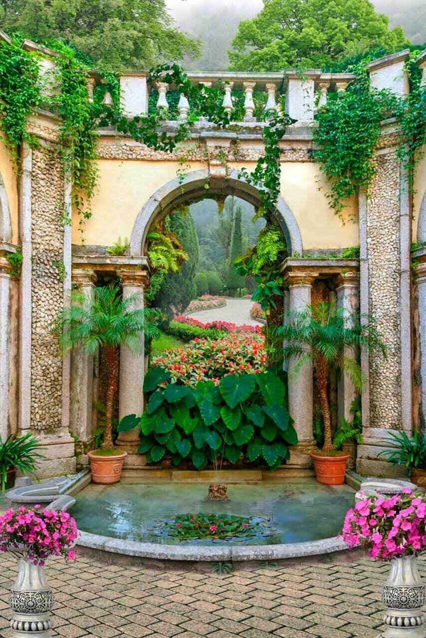 Фотообои Вид на арку с балконом 7-040-S-Флок 270 x 200 см (ВхШ) Бесшовные, флизелиновые, влагостойкие обои MasterFresok