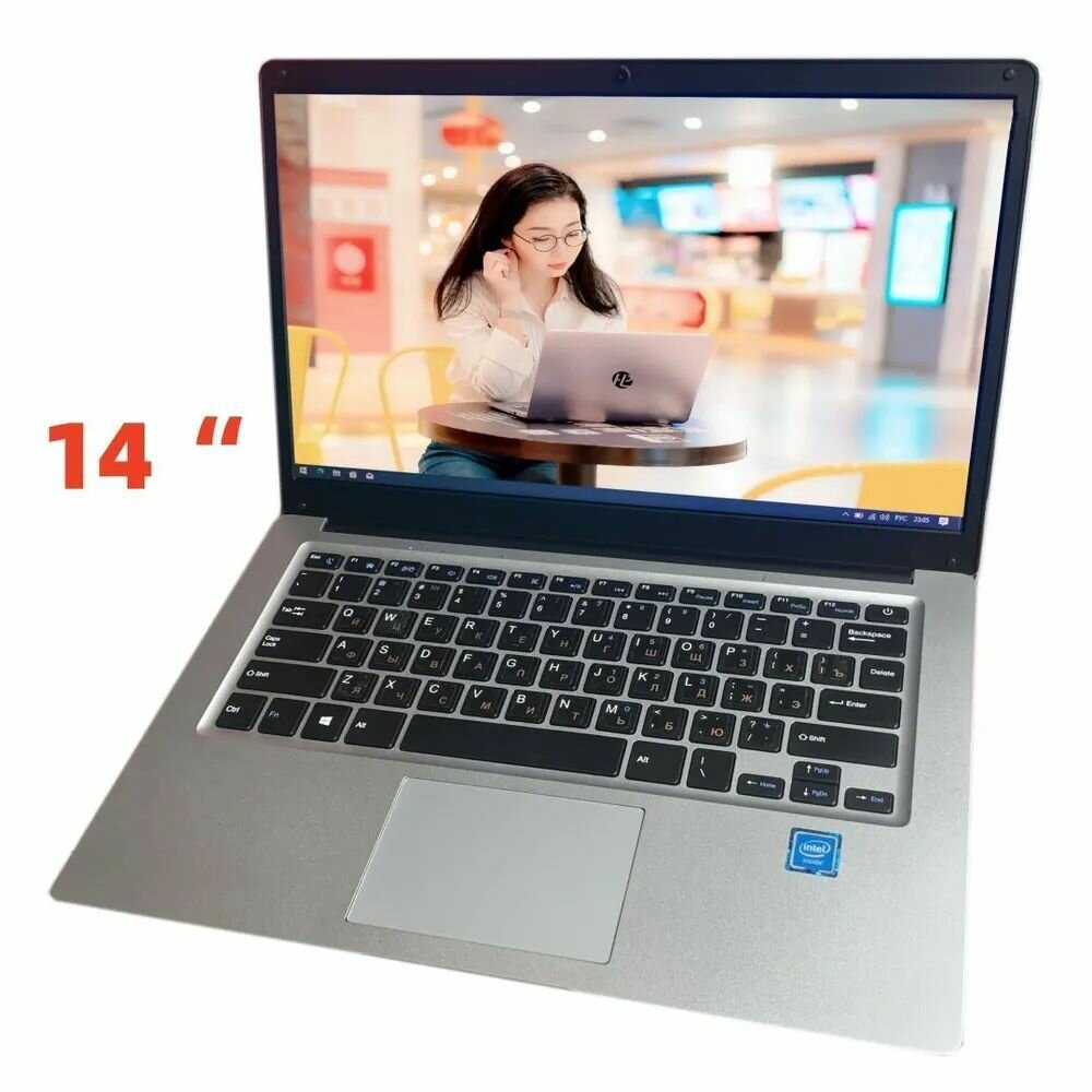 13.3" Ноутбук HuiPu-N3350, N3450, RAM 6 ГБ, SSD, Intel HD Graphics 500, Windows Pro, Российская клавиатура, Экономный ноут