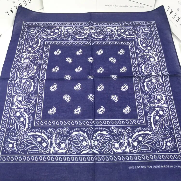 Бандана хлопковая синяя paisley, 17 Navy blue