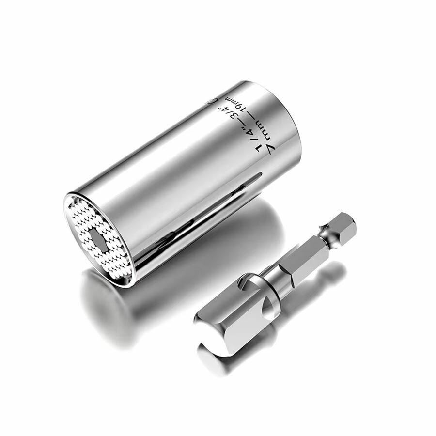 Универсальная торцевая головка 7-19мм / Безразмерная торцевая головка для шуруповерта и дрели