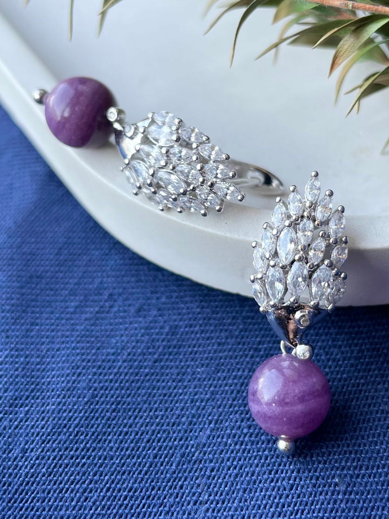 Серьги, фианит