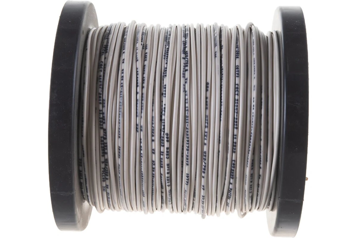 ПУГВ Торкабель Провод 1,0 мм Белый 100 м на катушке для бытовой электропроводки