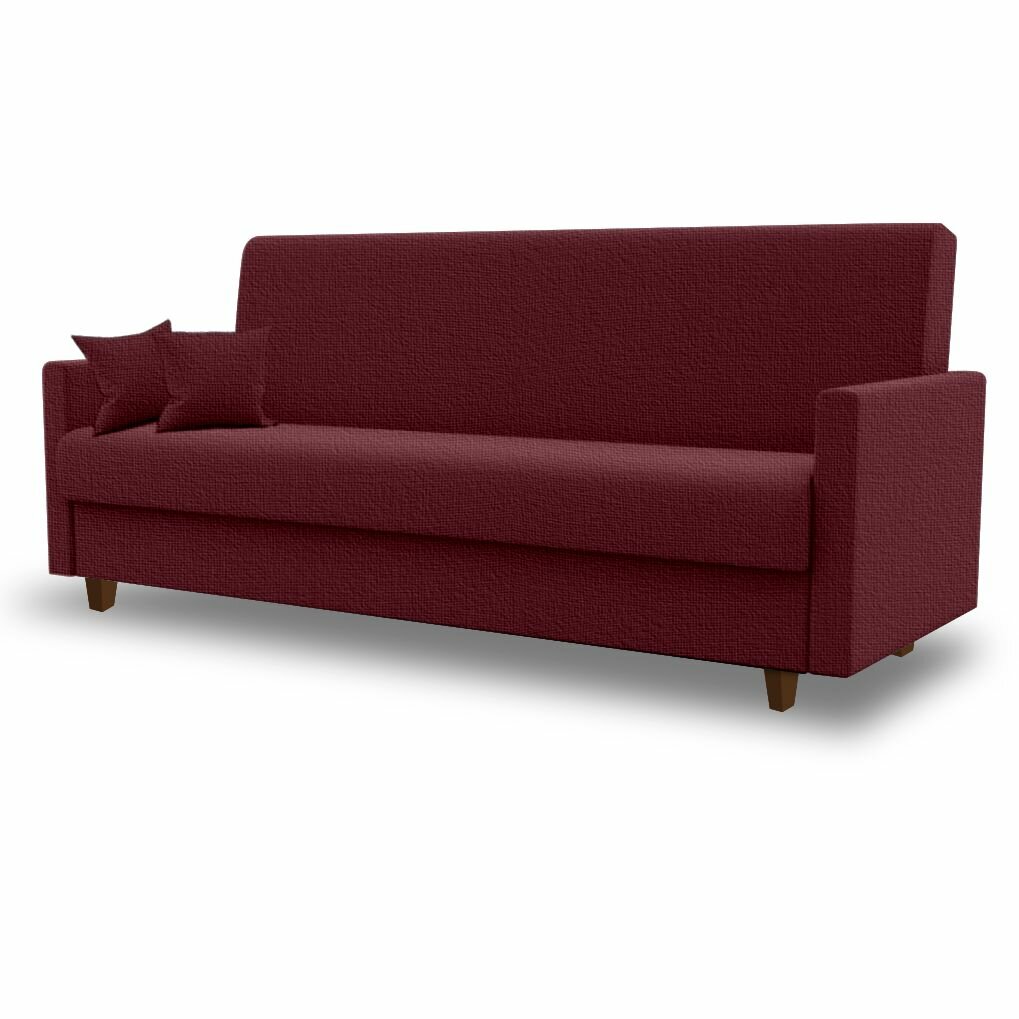 Прямой диван Книжка Сабина фокус- мебельная фабрика 209х81х94 см бордовый