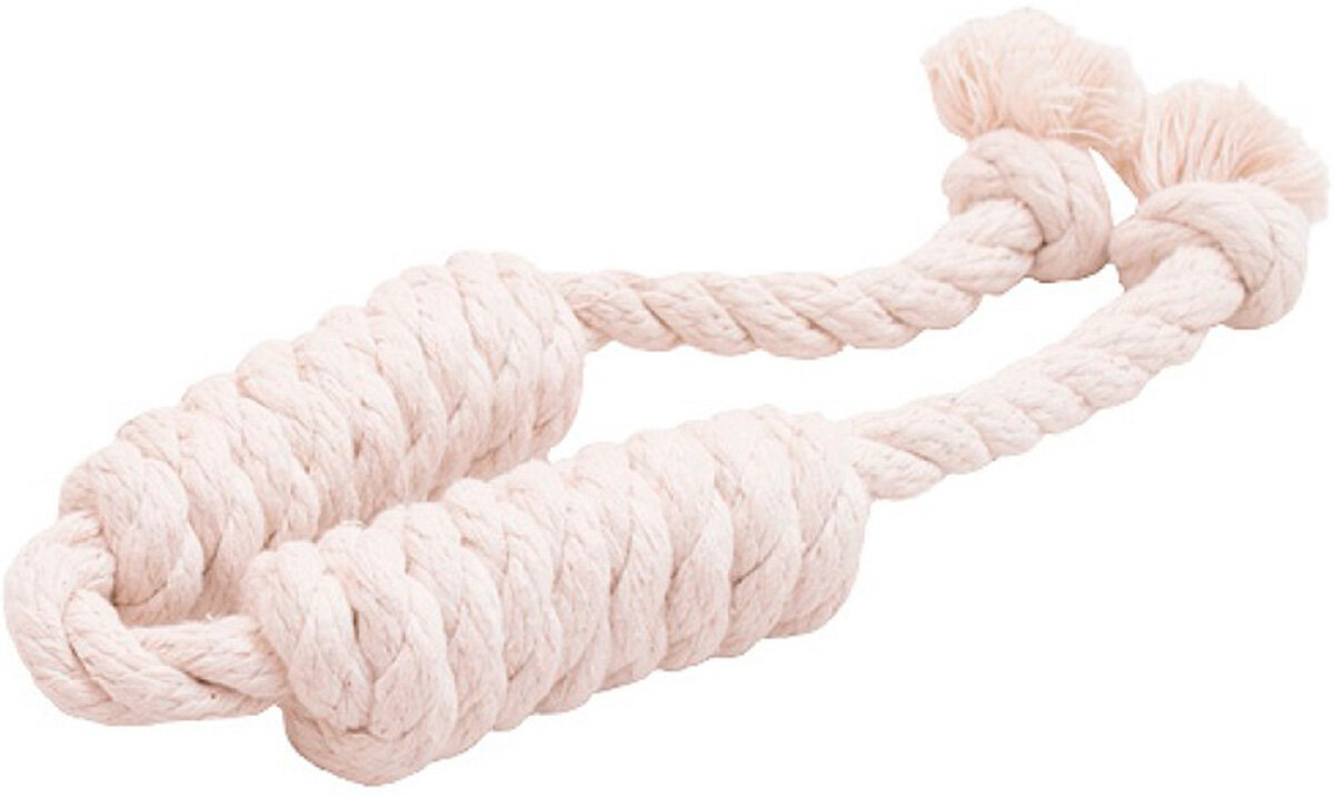 Игрушка для собак DOGLIKE Dental Knot Сарделька канатная двойная белая малая (1 шт)