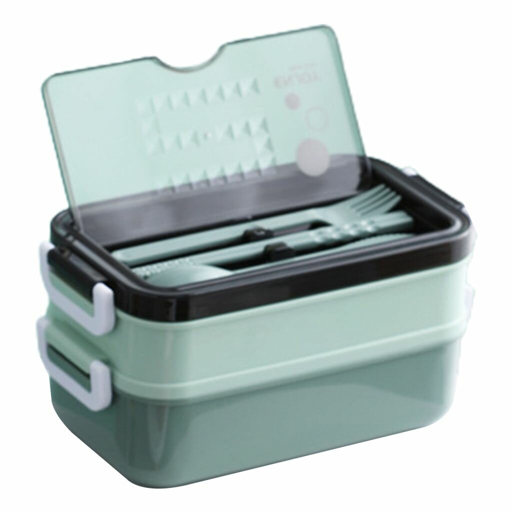 Двухслойный термоланчбокс из нержавеющей стали, Зеленый