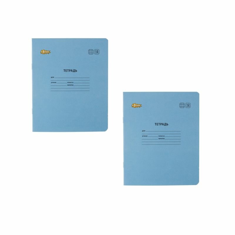 Комус Класс Тетрадь школьная А5 12 л клетка, Синий 10 штук в упаковке, 2 уп.