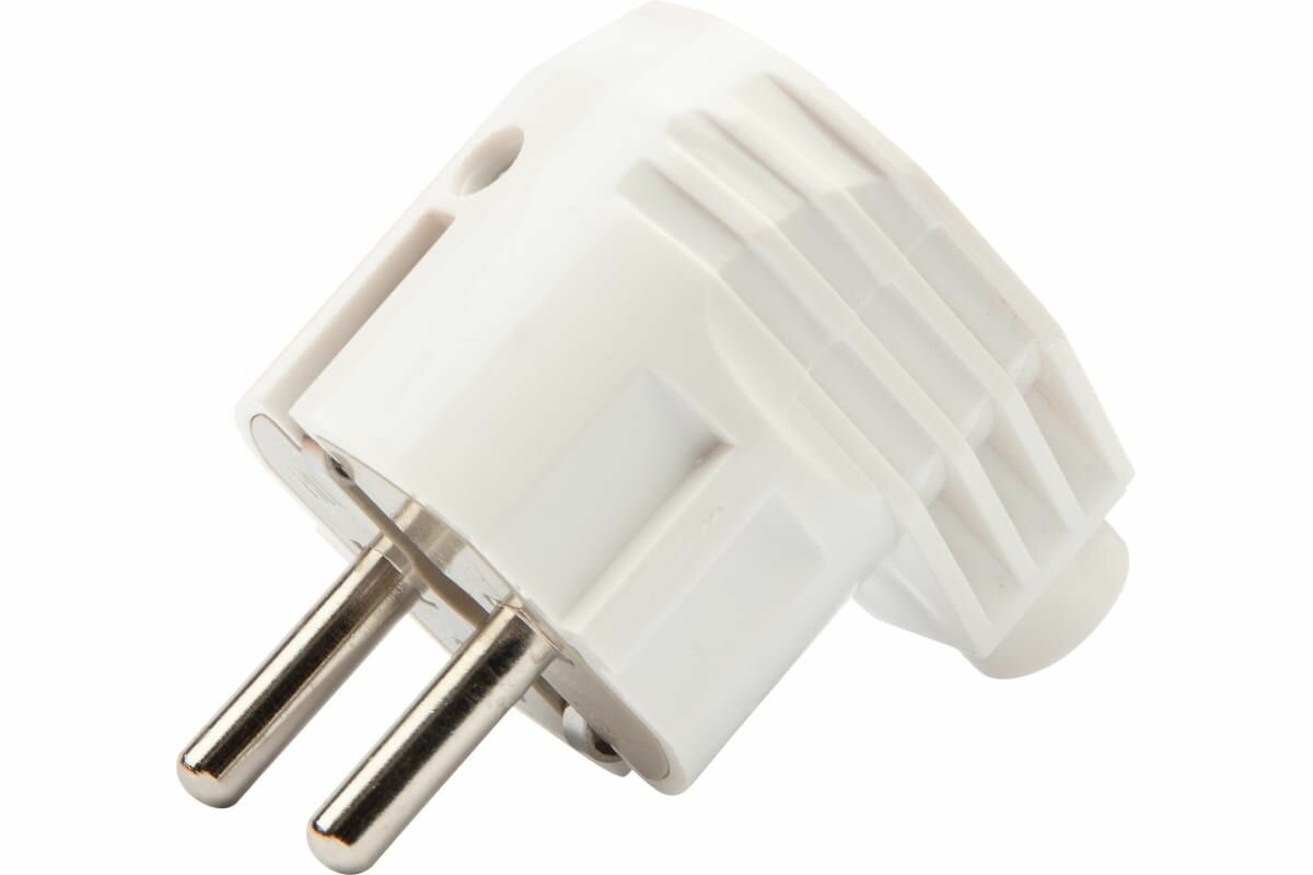 Угловая вилка REXANT Евро с заземлением 16А белая 11-8954