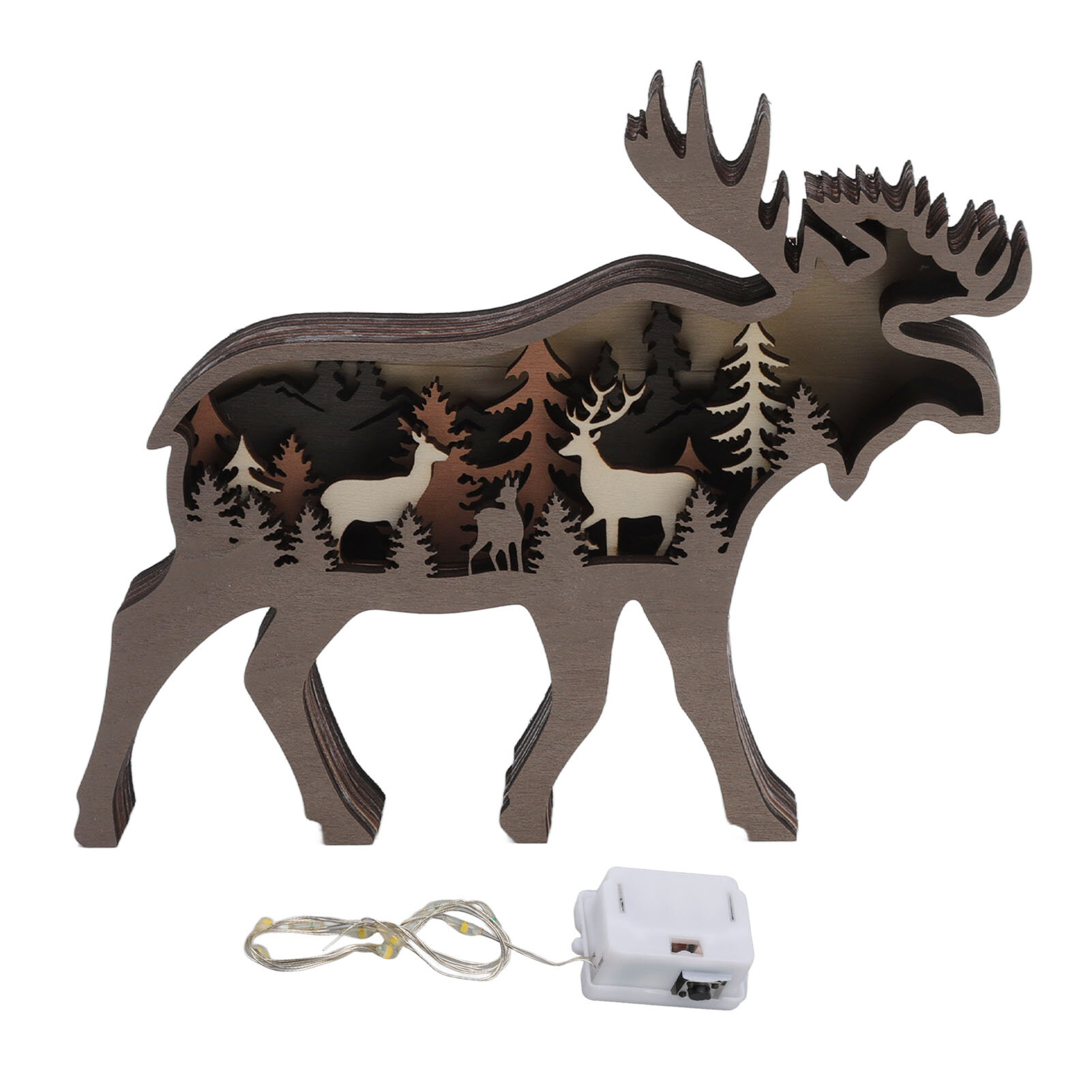 Деревянная статуя животного, изысканная резьба, изысканные детали, поделки из дерева с изображением животных, гирлянда для подарков, украшение дома, олень