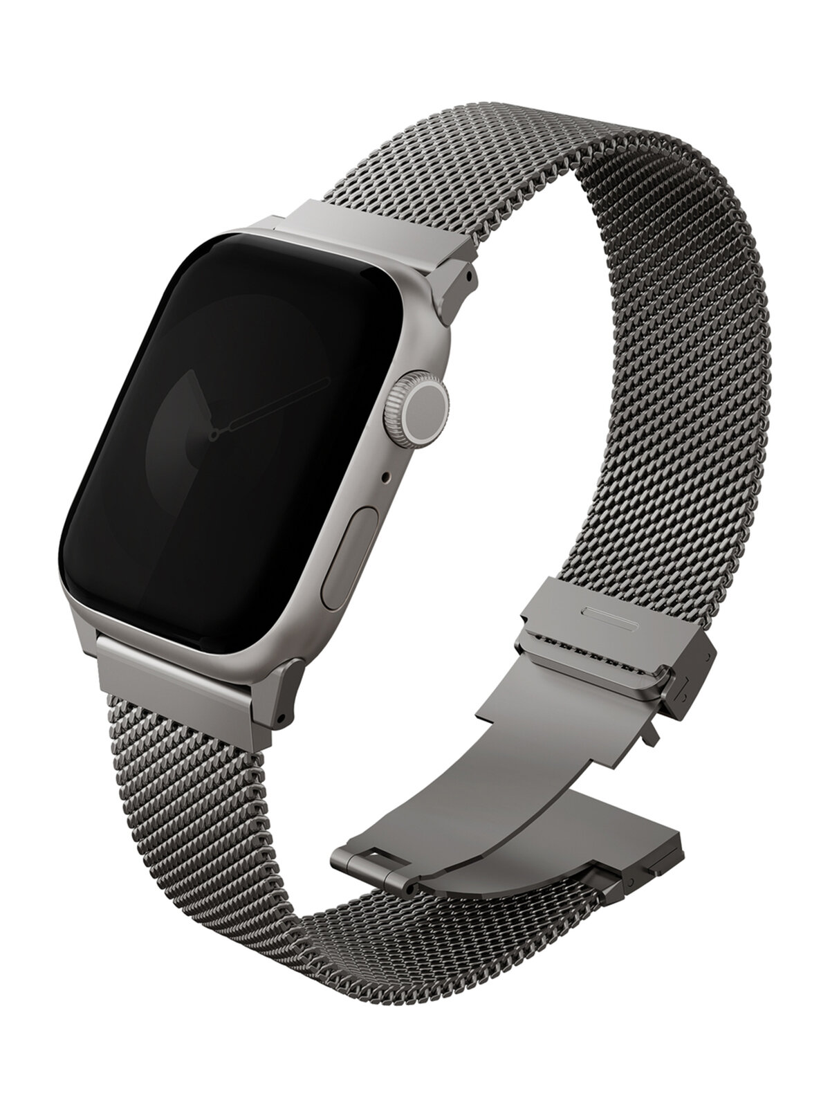 Uniq для Apple Watch 44/45/46/49 мм ремешок Dante PRO Strap Mesh Steel Titanium Silver