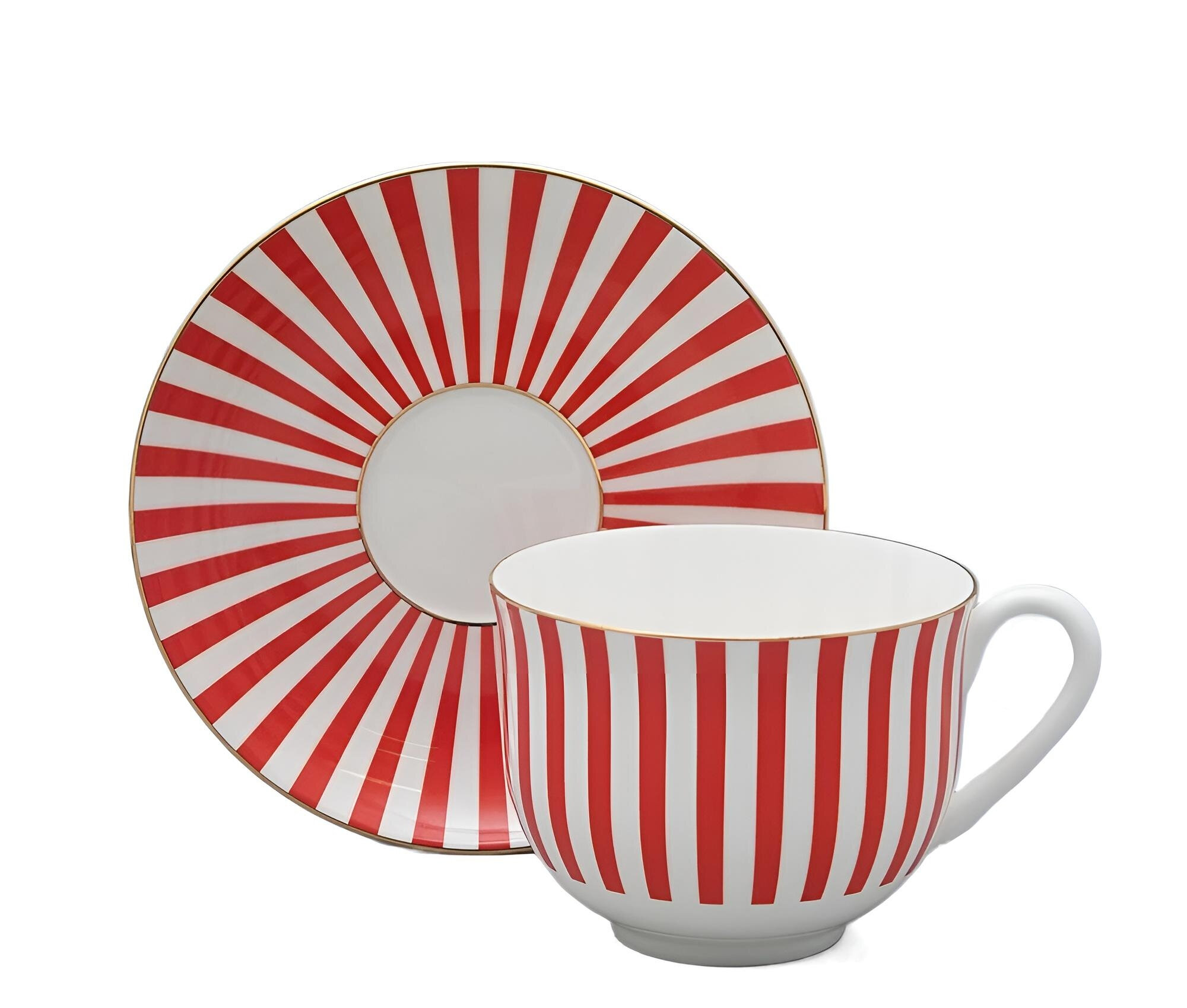 Чашка с блюдцем ИФЗ Ландыш, Да и Нет, Кардинал, 335мл, костяной фарфор 81.32282.00.1