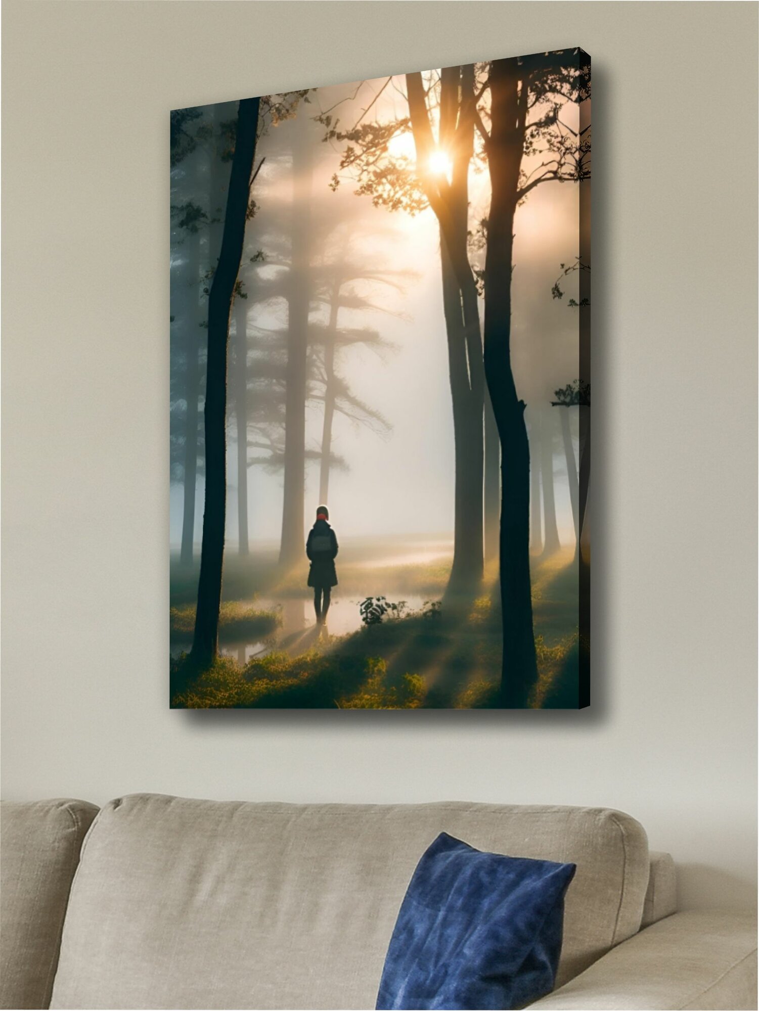 Картина Солнце в тумане интерьерная 50x70см 1шт.