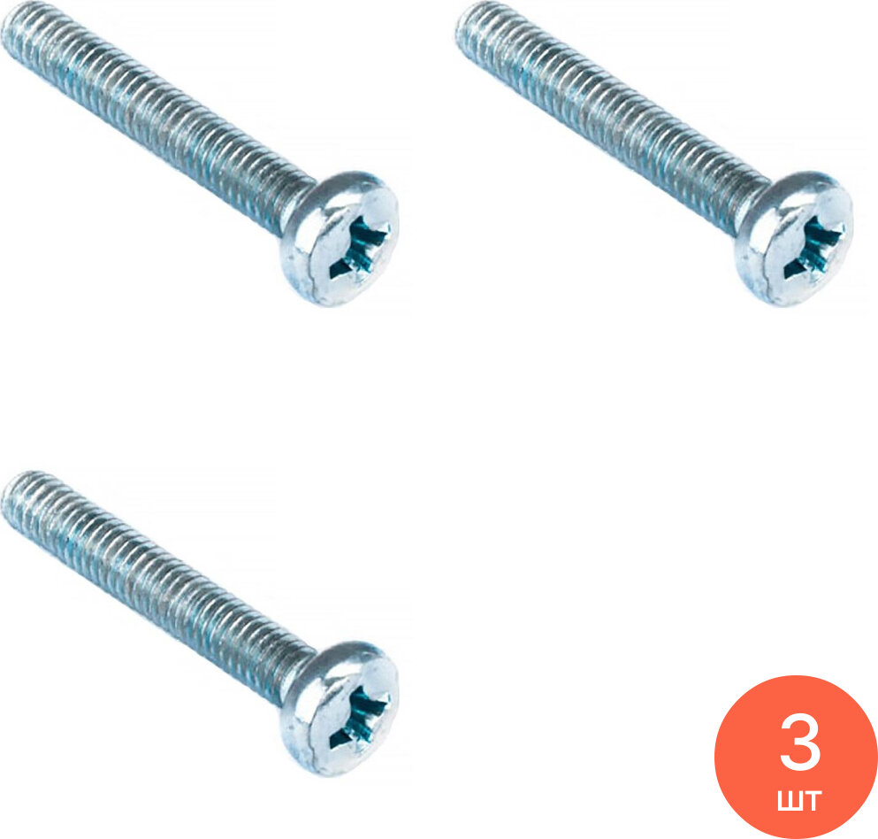 Винт Стройбат DIN 7985 метрический оцинкованный, стальной, серый, 5×30мм, резьба М5, 70шт. / крепеж (комплект из 3 шт)