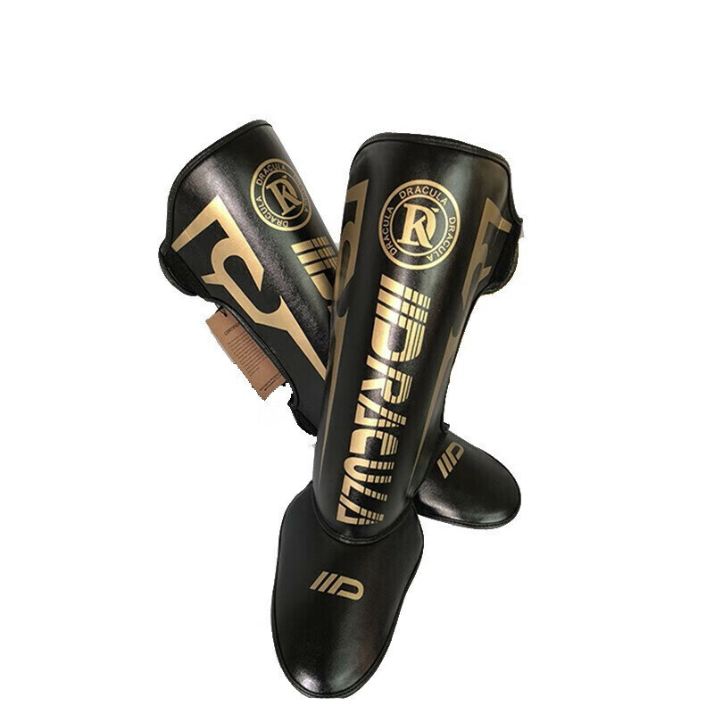 Taekwondo, Muay Thai, Boxing, Sanda Leg Guards, Foot Guards, Adult Taekwondo Fighting, Taekwondo Children's Protective Gear, Black And Gold, Size M